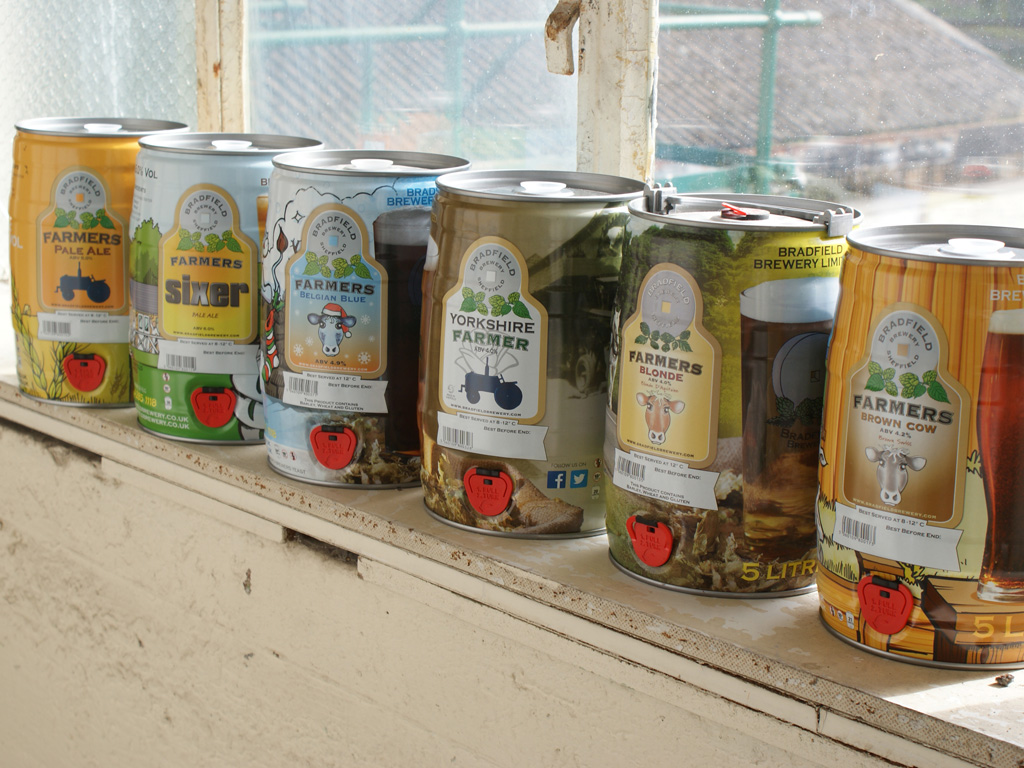 Genie Creative design branded mini keg designs for Bradfield Brewery