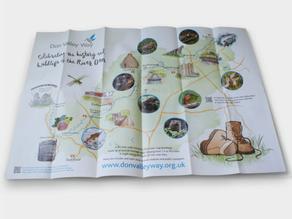 Illustrated Don Valley Way map leaflet: Graphic Design by Genie Creative