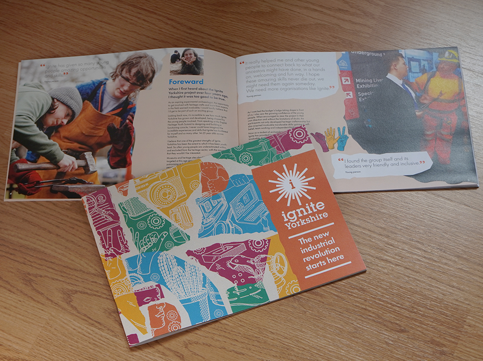 Graphic design of Ignite Yorkshire report