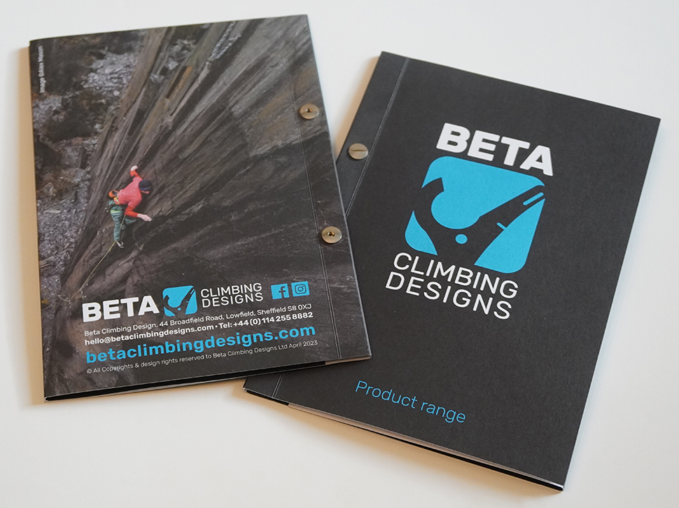 Product catalogue for BETA Climbing Design: Graphic Design.