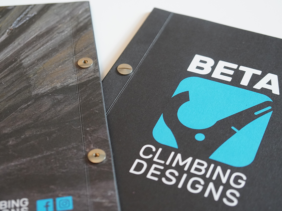 Product catalogue for BETA Climbing Design: Graphic Design.